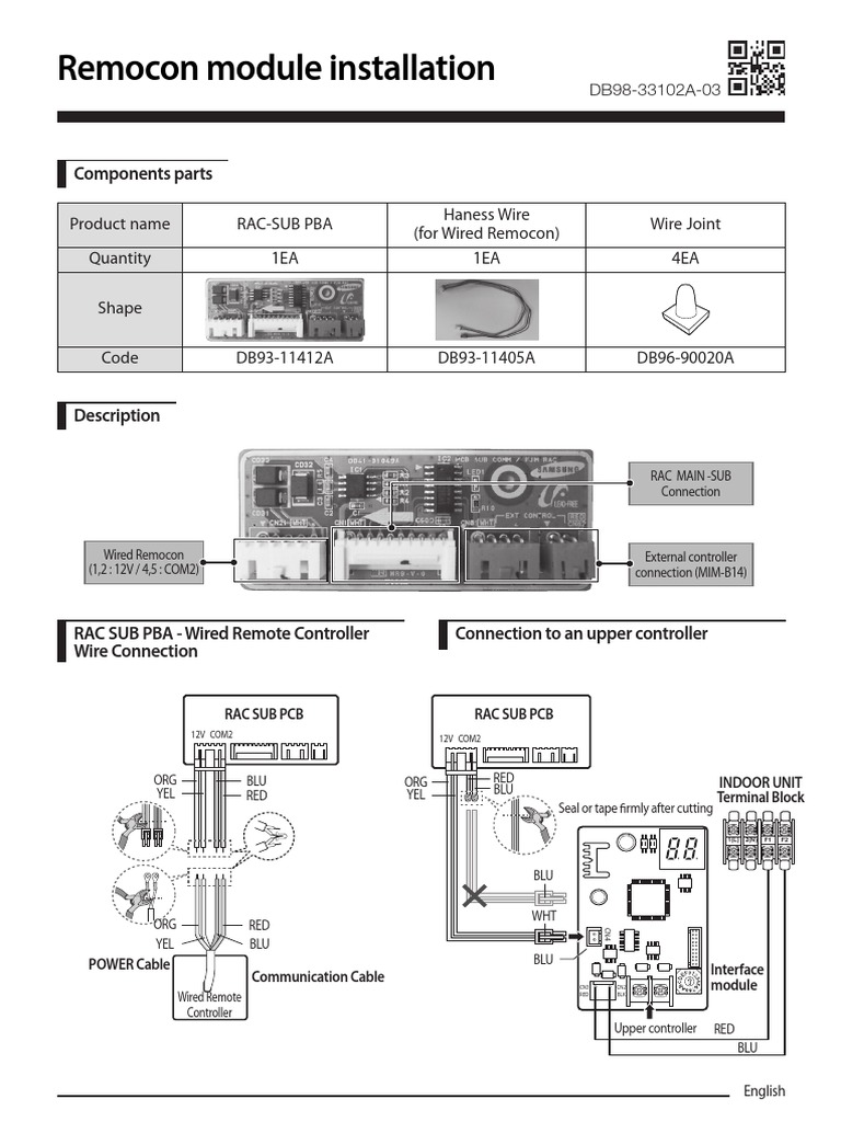 Wired Remocon Installation Guide | PDF | Electronics | Telecommunications