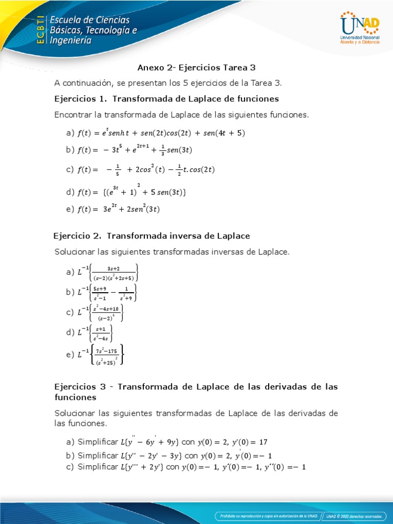 Transformadas de Laplace: Ejercicios y Soluciones | PDF