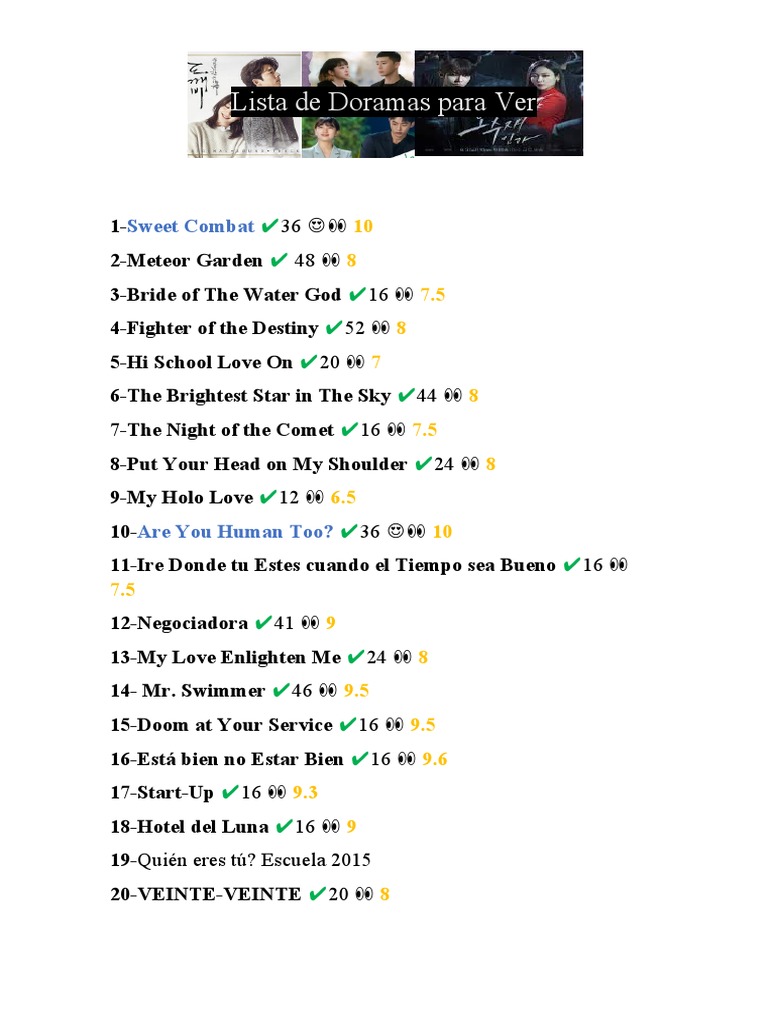 Lista de Doramas para Ver | PDF