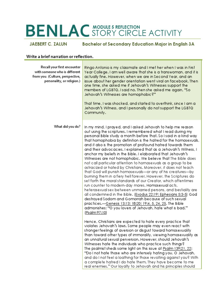 Zalun_Jaebert_BSEDEng3A_BENLAC_Module5_Reflection | PDF
