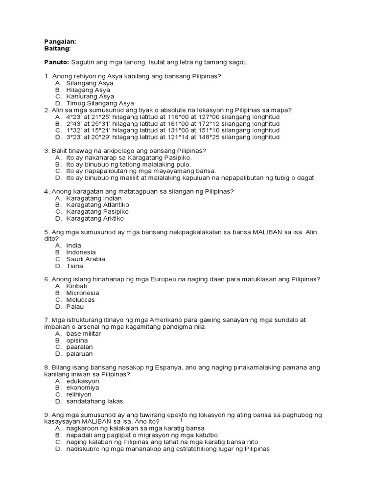 Kaugnayan NG Lokasyon Sa Paghubog Sa Kasaysayan | PDF