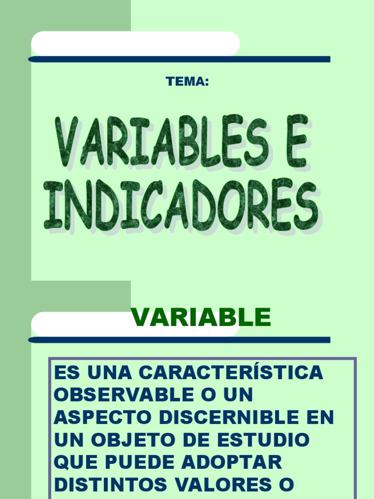 Variables-Indicadores Clase 3 | PDF