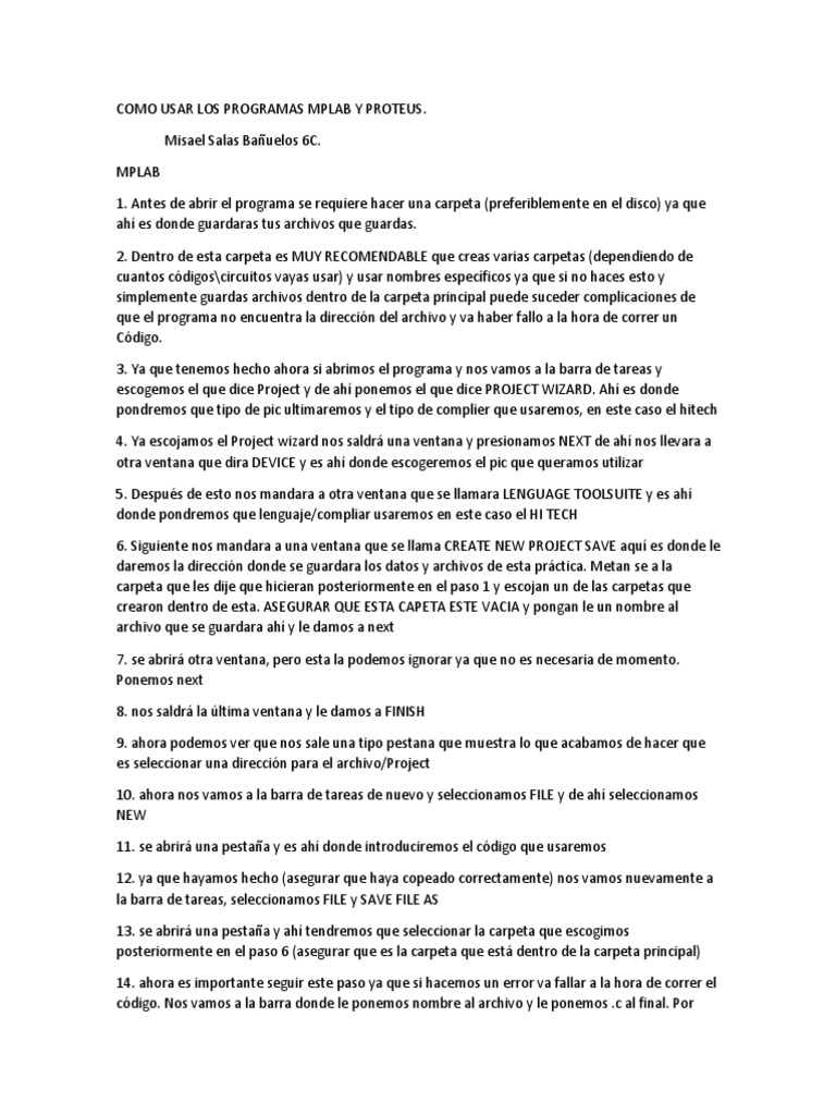 Como Usar Los Programas Mplab y Proteus | PDF