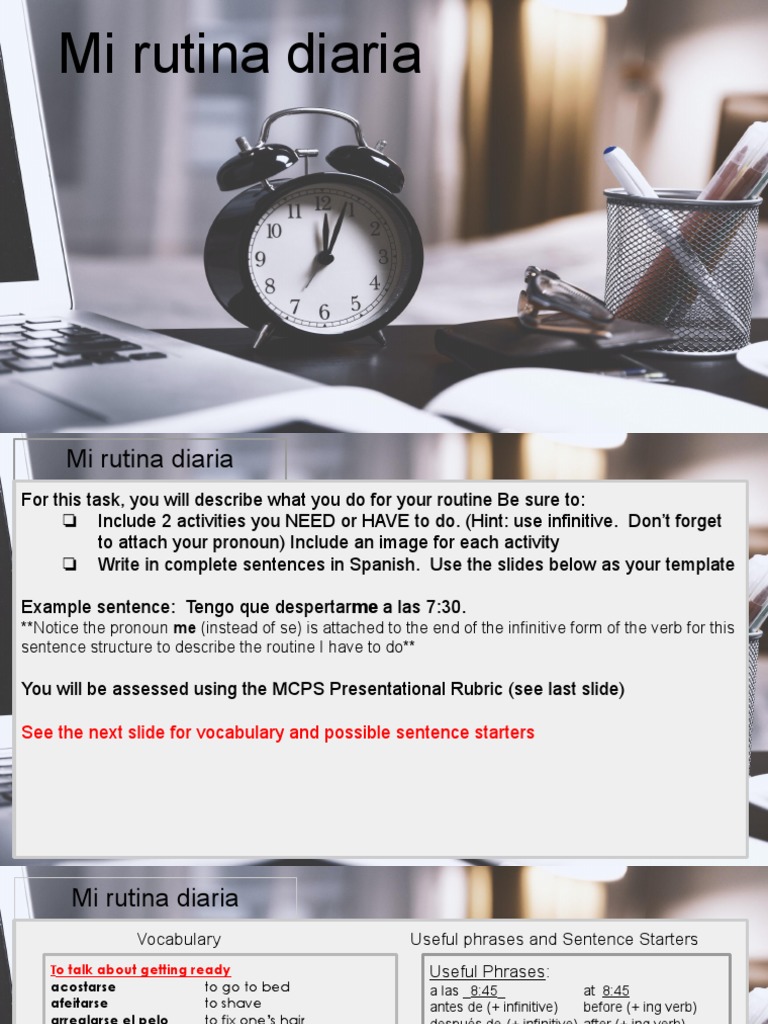 AssessmentMi Rutina Diaria | PDF