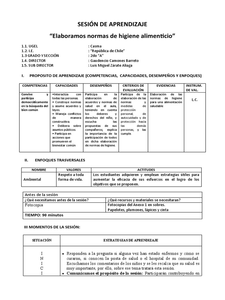 Normas de Higiene Alimentaria para Niños | PDF | Salud y bienestar