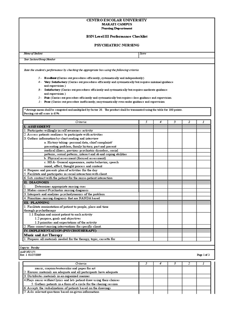 Psych Checklist PDF | PDF | Psychotherapy | Feeling