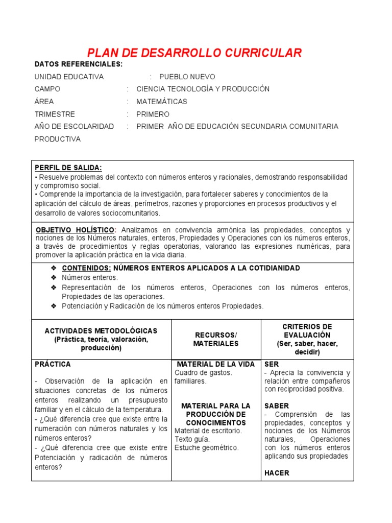 PDC MATEMÁTICA 1RO 2023 (Reparado).docx | PDF