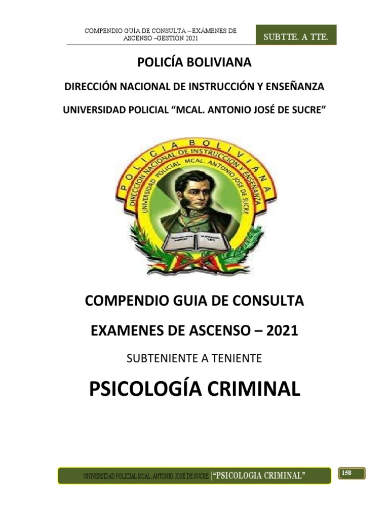 Compendio Psicologia Criminal Final | PDF | Criminología | Sicología