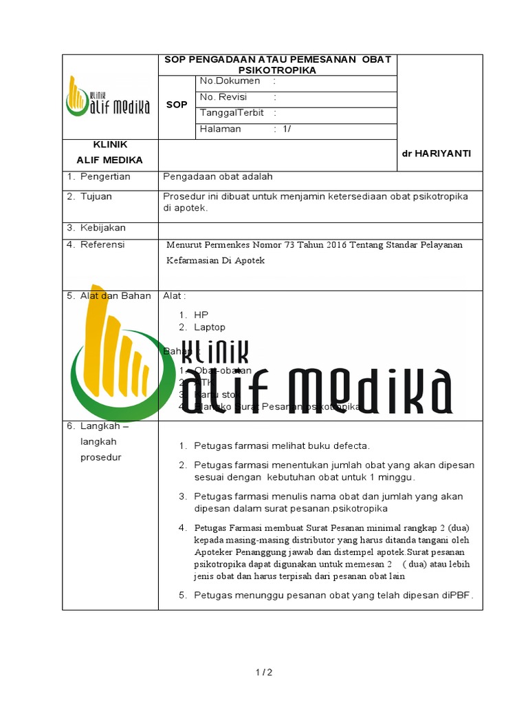 OPTIMALKAN STOK OBAT PSIKOTROPIKA | PDF