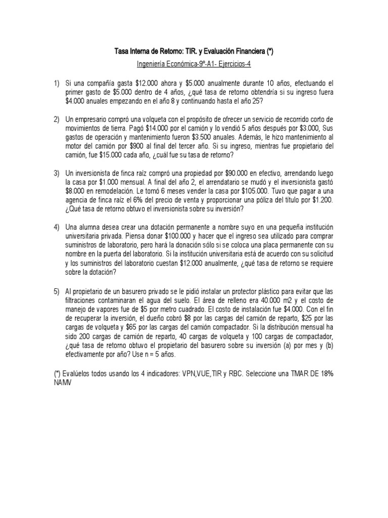 9o-A1-Ing Econ-Ejercicios-4 | PDF | Economias