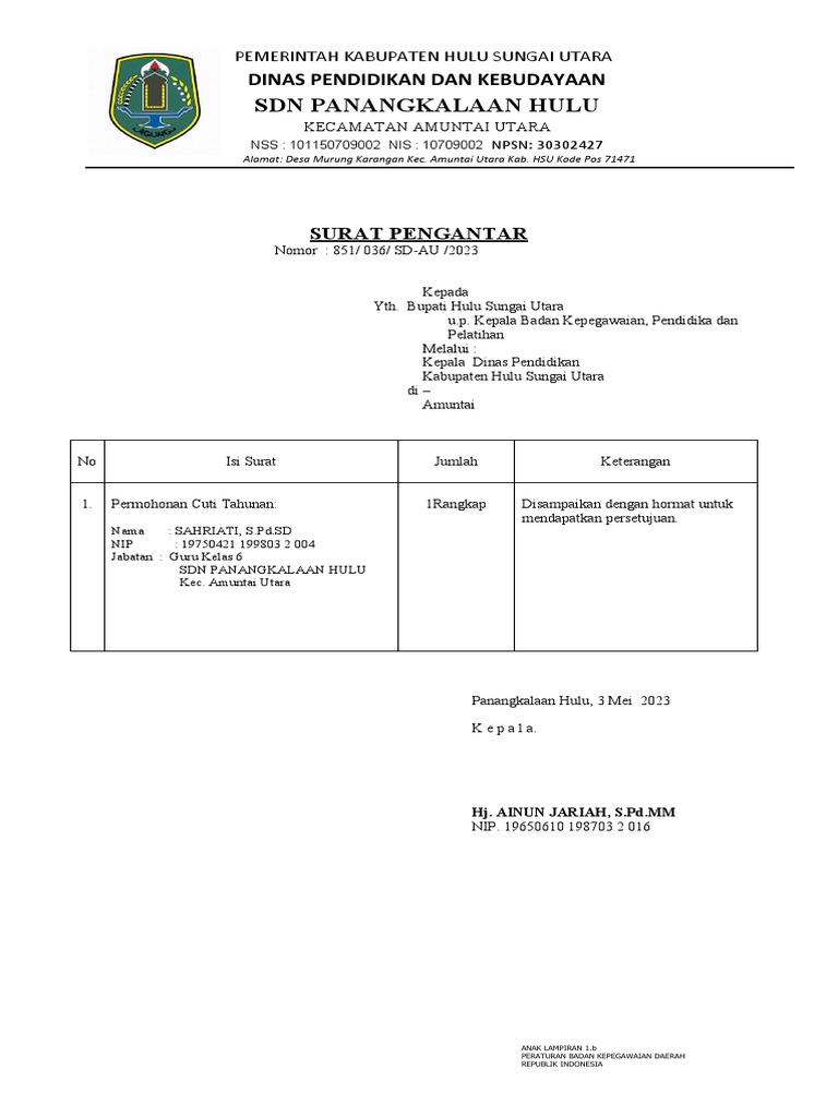 Surat Cuti | PDF