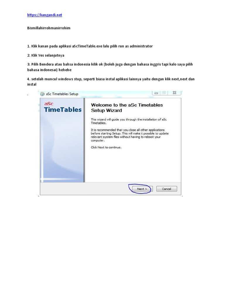 Tutorial Instal Jadwal | PDF