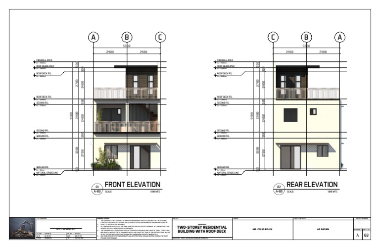 A B C C B A: Two-Storey Residential Building With Roof Deck | PDF ...