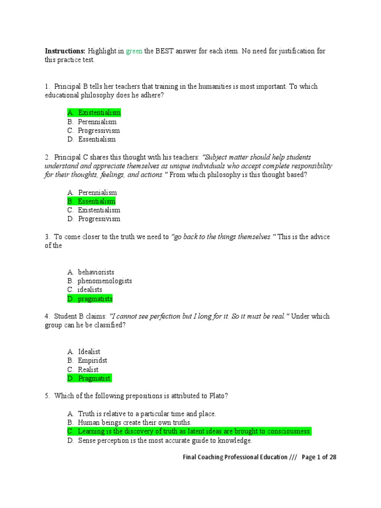 LET Prof Ed 150 Items | PDF | Teachers | Classroom Management