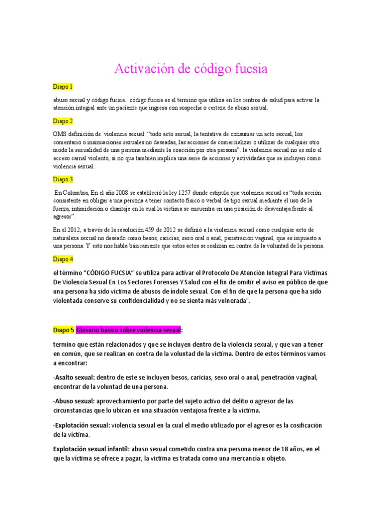 Activación de Código Fucsia | PDF