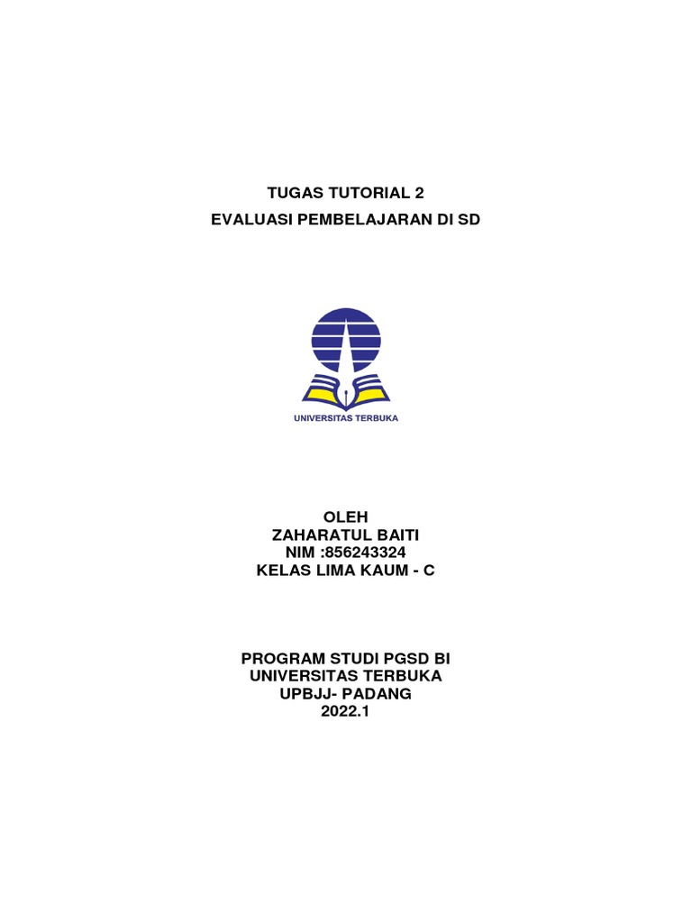 TT 2 Evaluasi PB - Zaharatul Baiti (856234423) | PDF