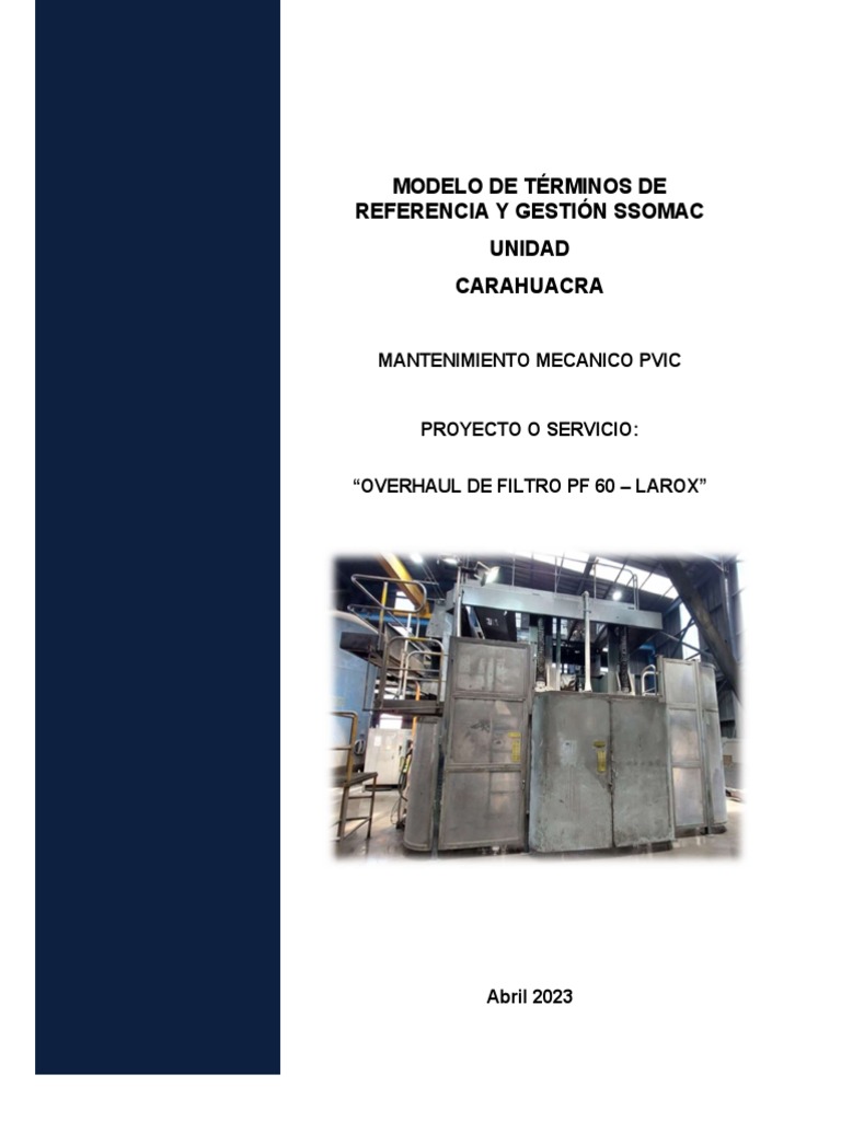 TDR - Overhaul de Filtro PF 60 Larox - PDF | PDF