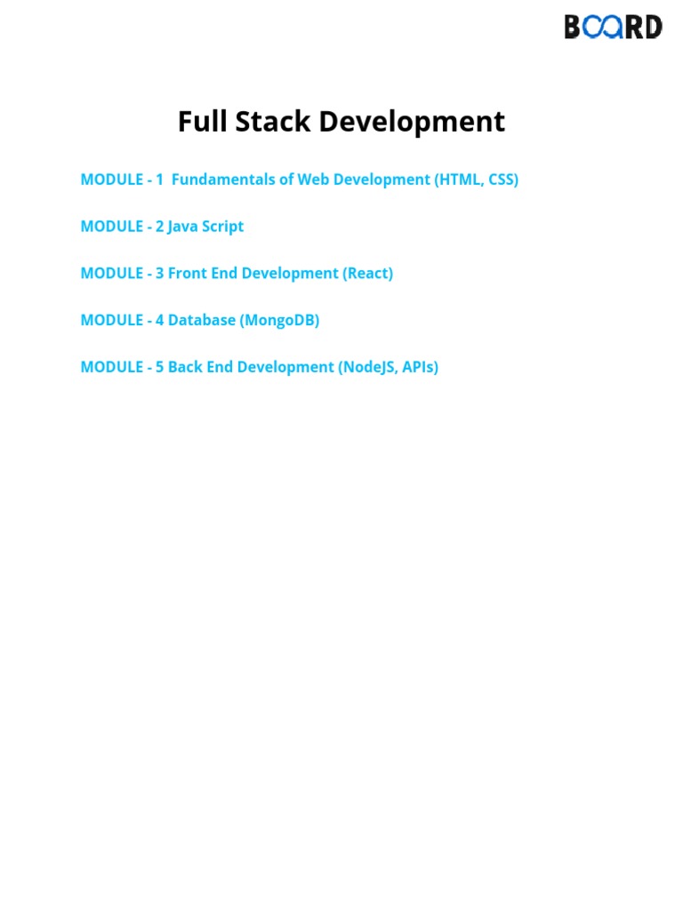 Full Stack Development Course With Certification | PDF
