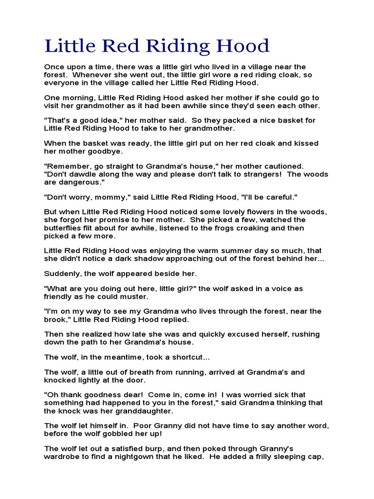 red riding hood.docx | PDF