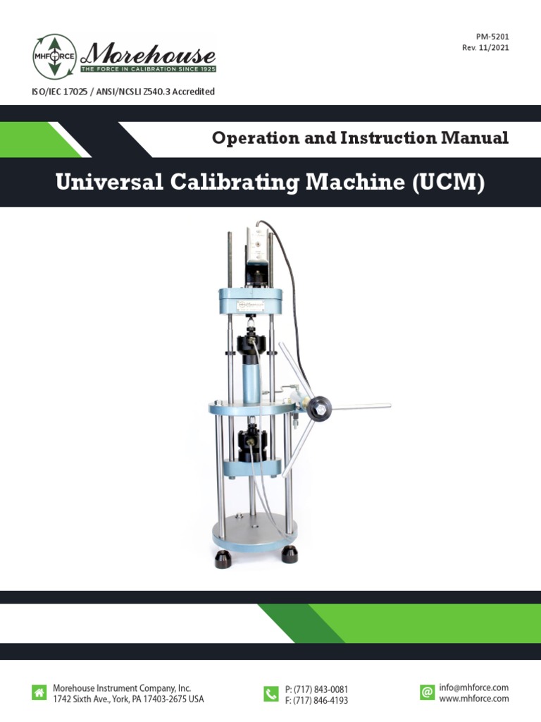 Universal Calibrating Machines UCM Manual PM 5201 PDF | PDF ...