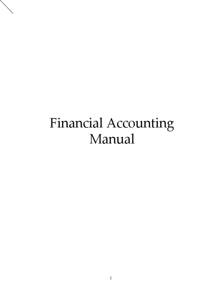 Financial Accounting Manual 2023 | PDF