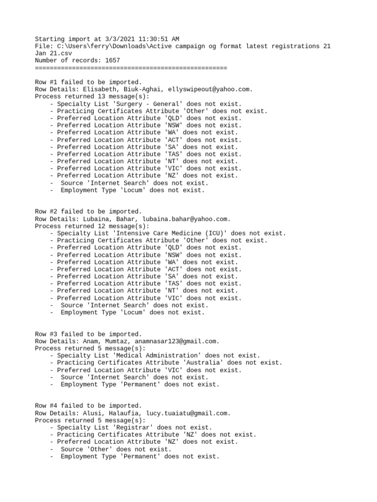 Active Campaign Og Format Latest Registrations 21 Jan 21 - LOG | PDF ...