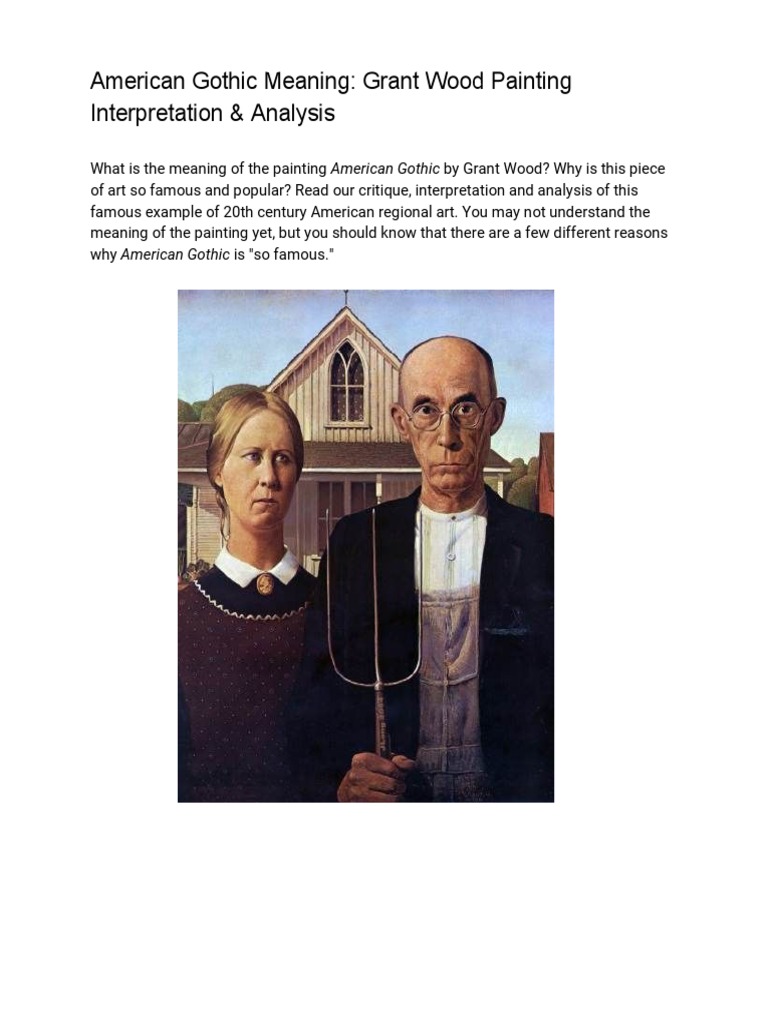 American Gothic: Satire & Analysis | PDF
