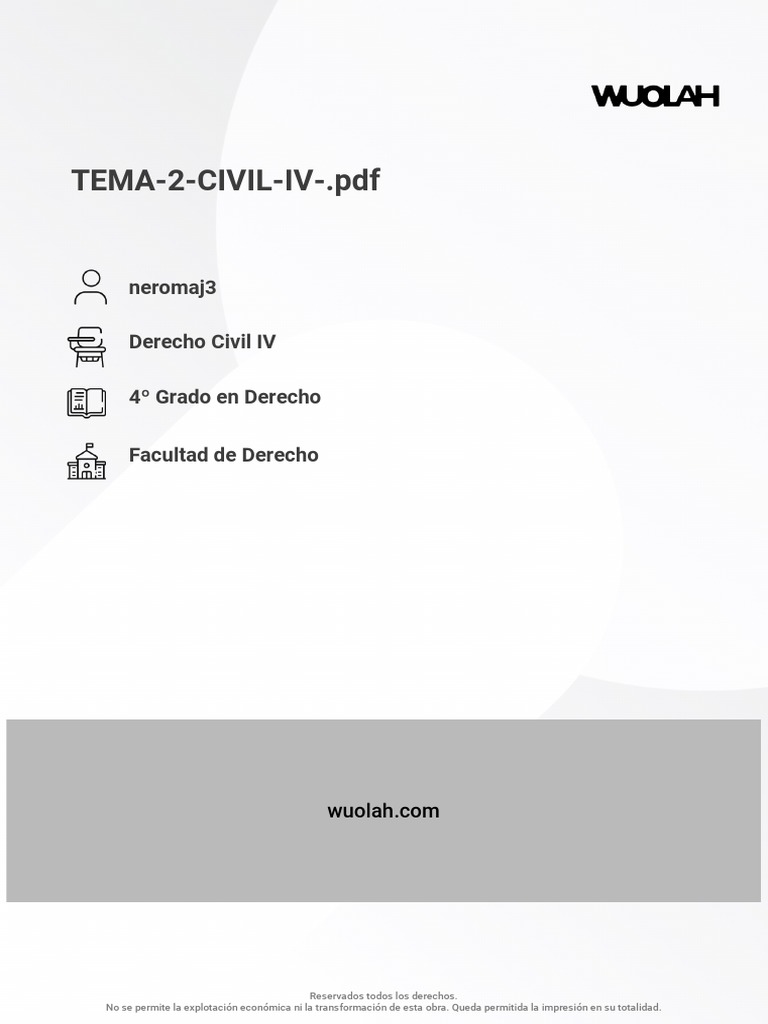 Wuolah Free TEMA 2 CIVIL IV PDF | PDF