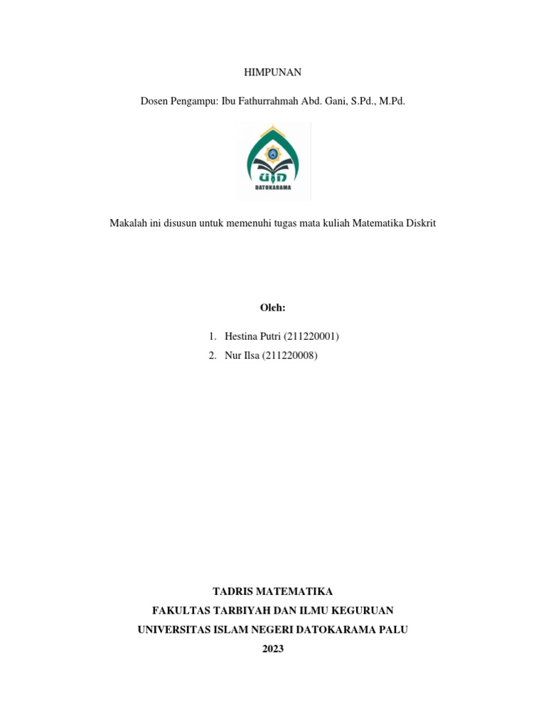 Kel 2 MTK Diskrit | PDF | Metode & Bahan Ajar