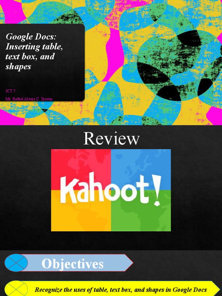 Google Docs, Inserting Table, Text Box and Shapes | PDF
