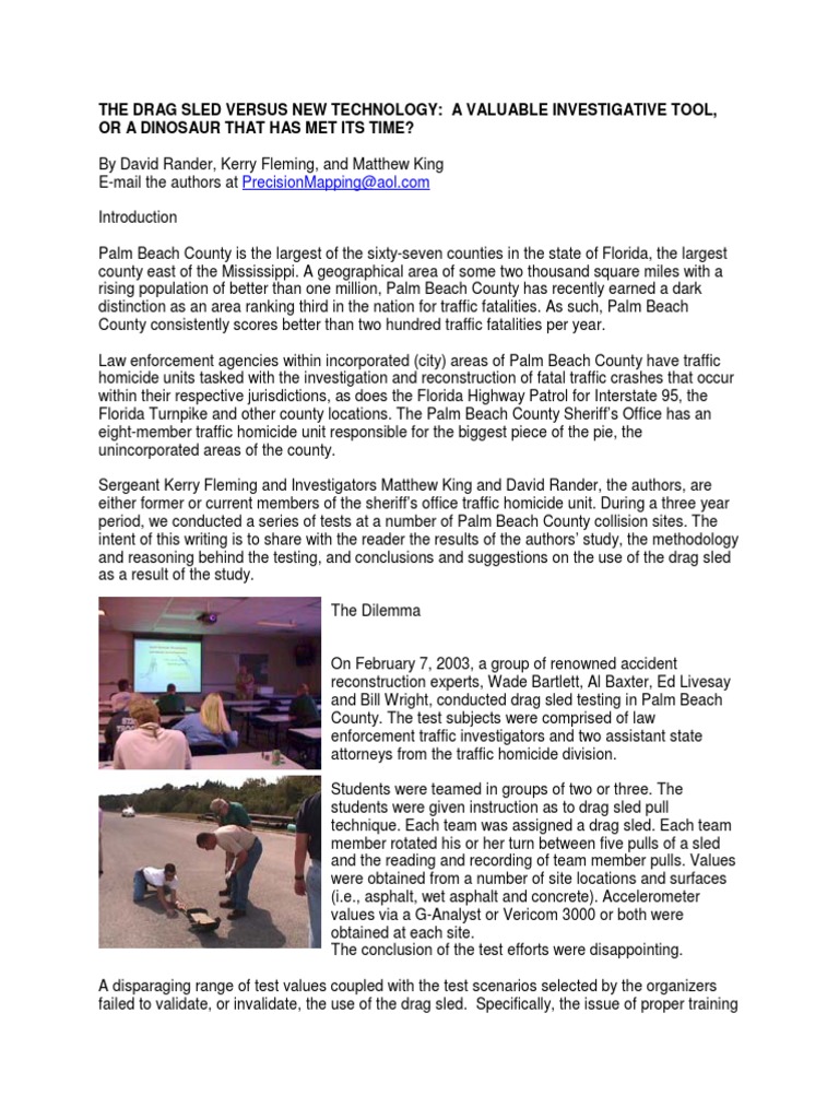 2004 - Drag Sled Versus New Technology | PDF