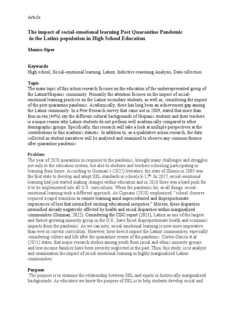 Action Research Paper Monica Sipes | PDF