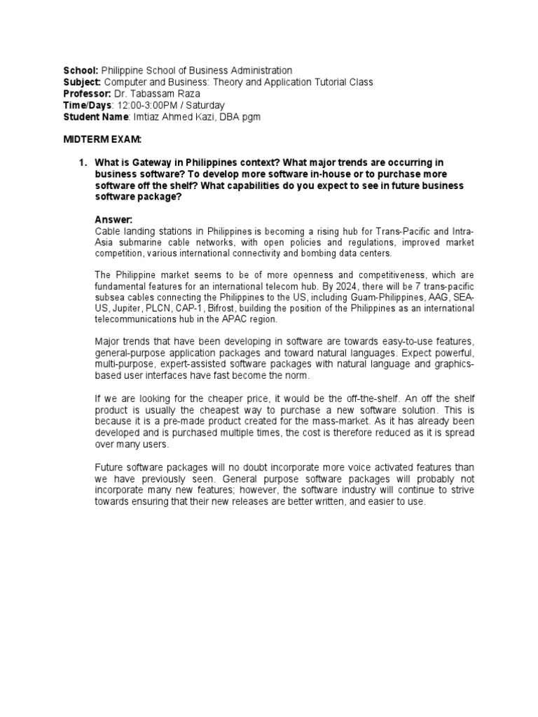 Computer MIDTERM EXAM 2022 | PDF