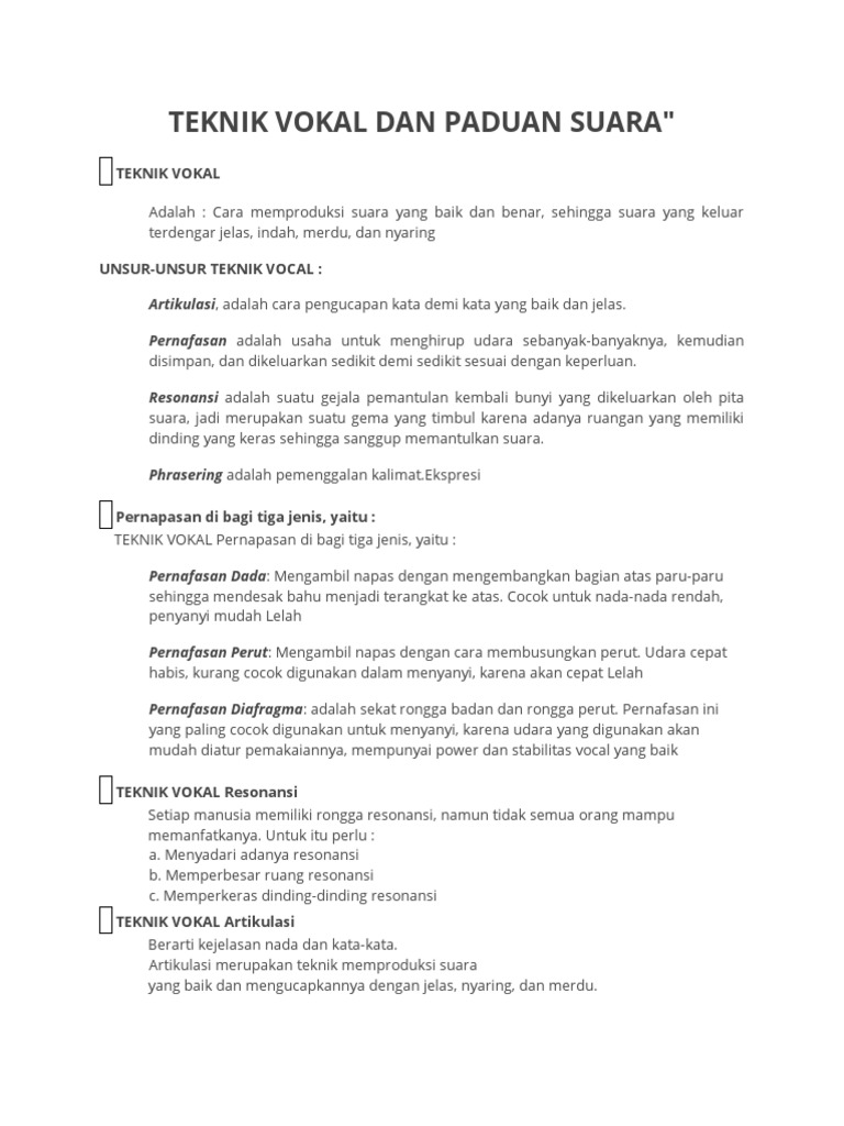 Materi 8.4 Paduan Suara | PDF