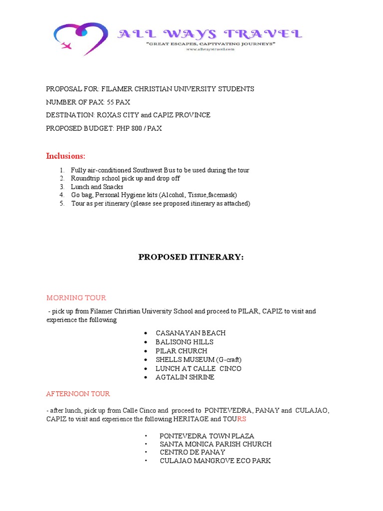 TOUR PACKAGE Pilar Final Docs | PDF