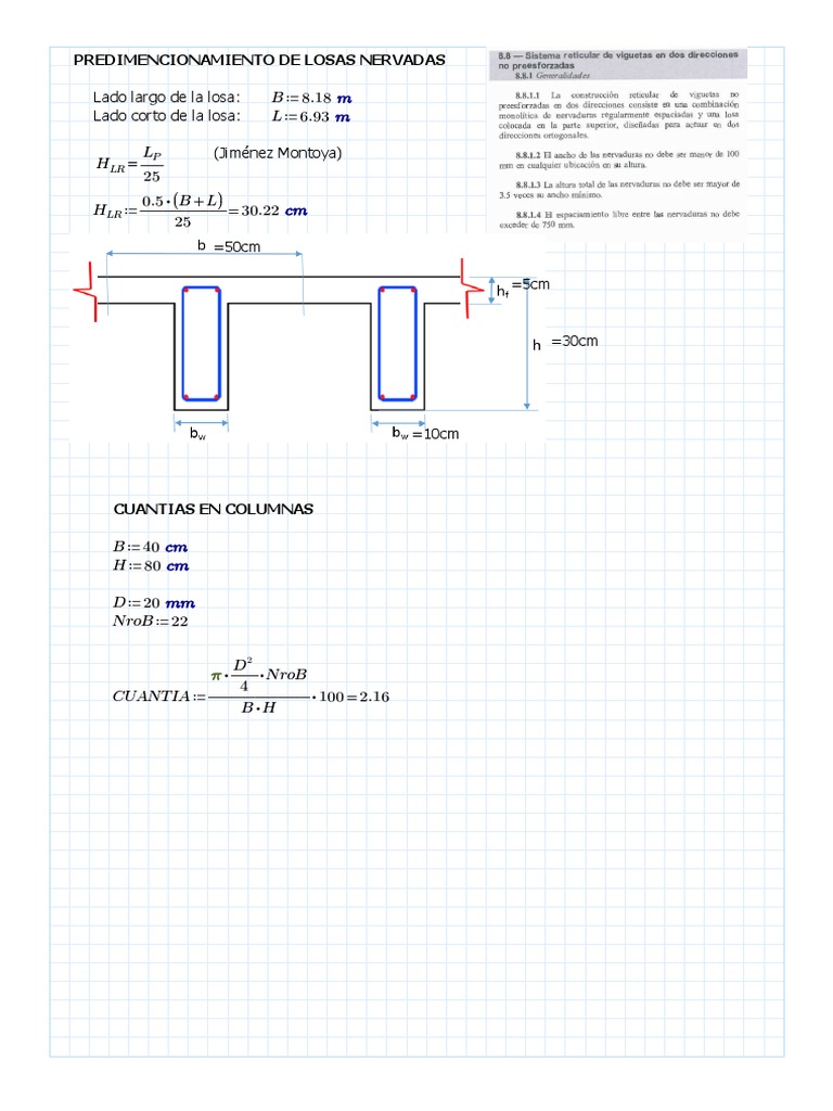 01 Prdimensionamiento de Losas Nervadas | PDF