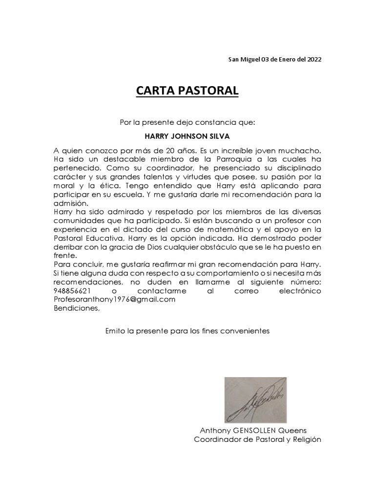 Carta Pastoral PDF | PDF