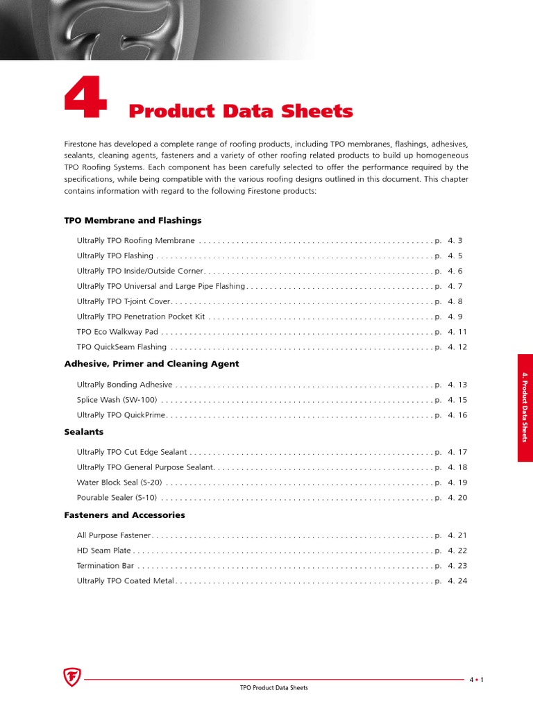 4 Product Data Sheet - Tpo | PDF
