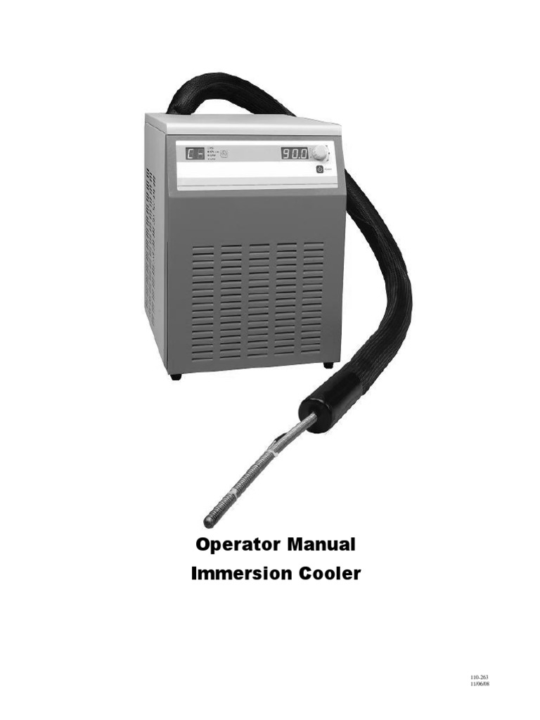Operator Manual for an Immersion Cooler: Instructions for Use, Calibration, Maintenance, and ...