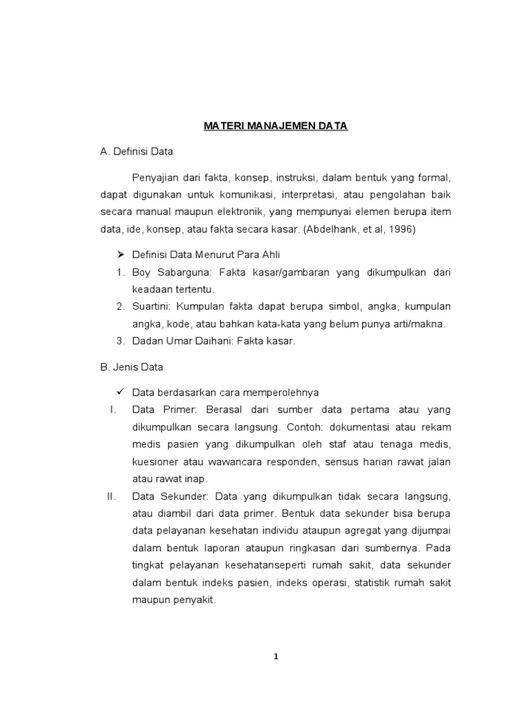 Materi Manajemen Data | PDF