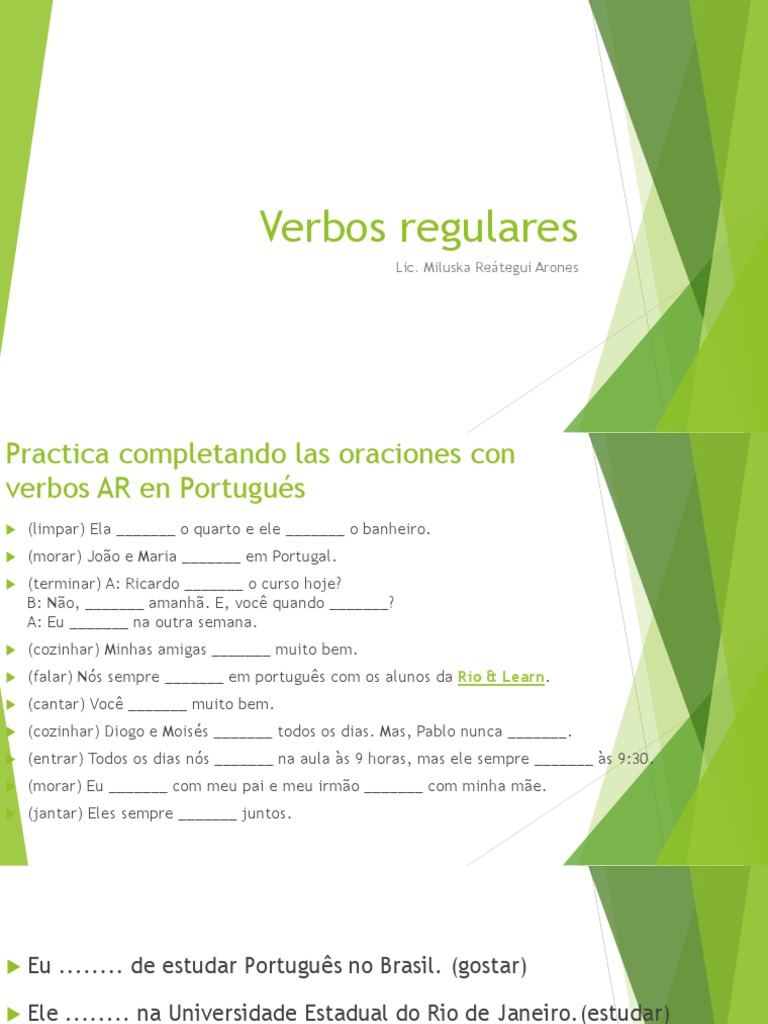 Verbos Regulares ER E IR | PDF
