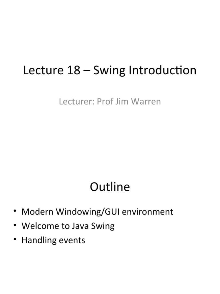 Lecture 18 Swing Introduction | PDF