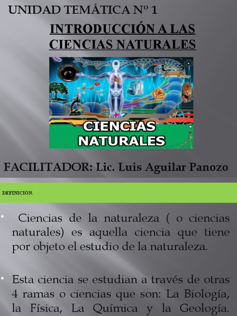 INTRODUCCIÓN A LAS CIENCIAS NATURALES.pptx | PDF | Química | Biología
