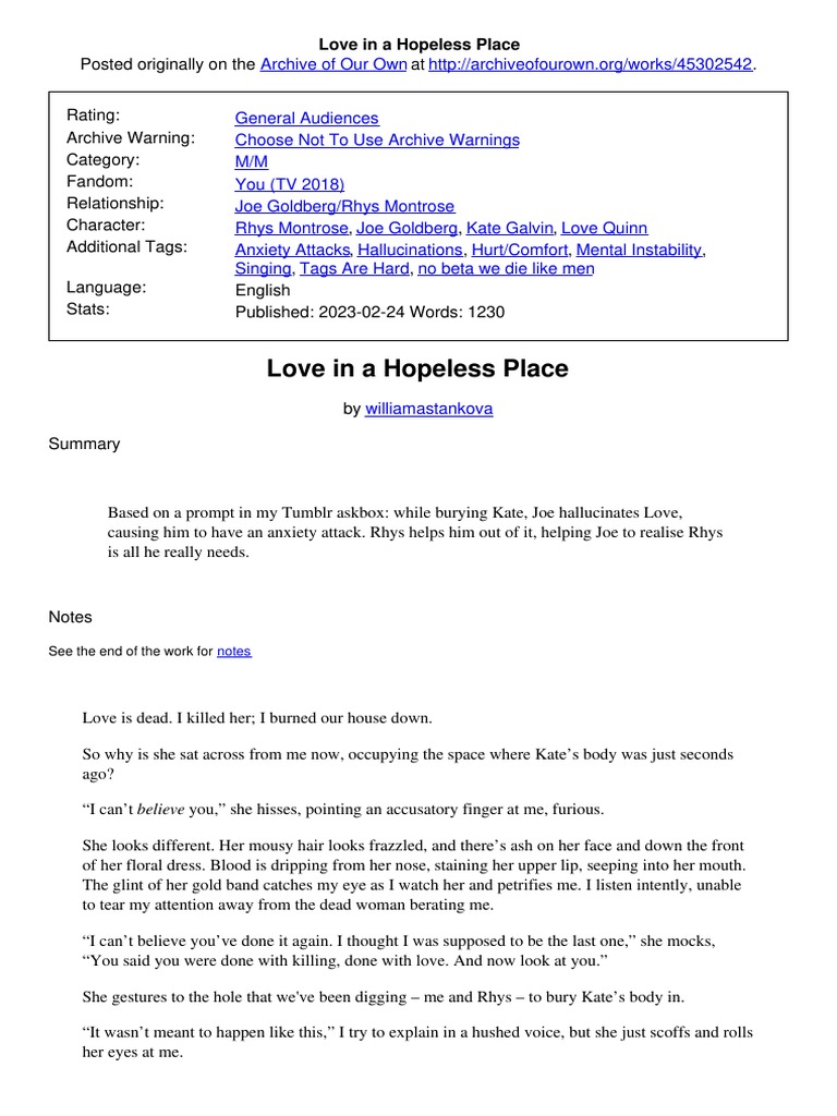 Love in A Hopeless Place PDF | PDF | Poetry