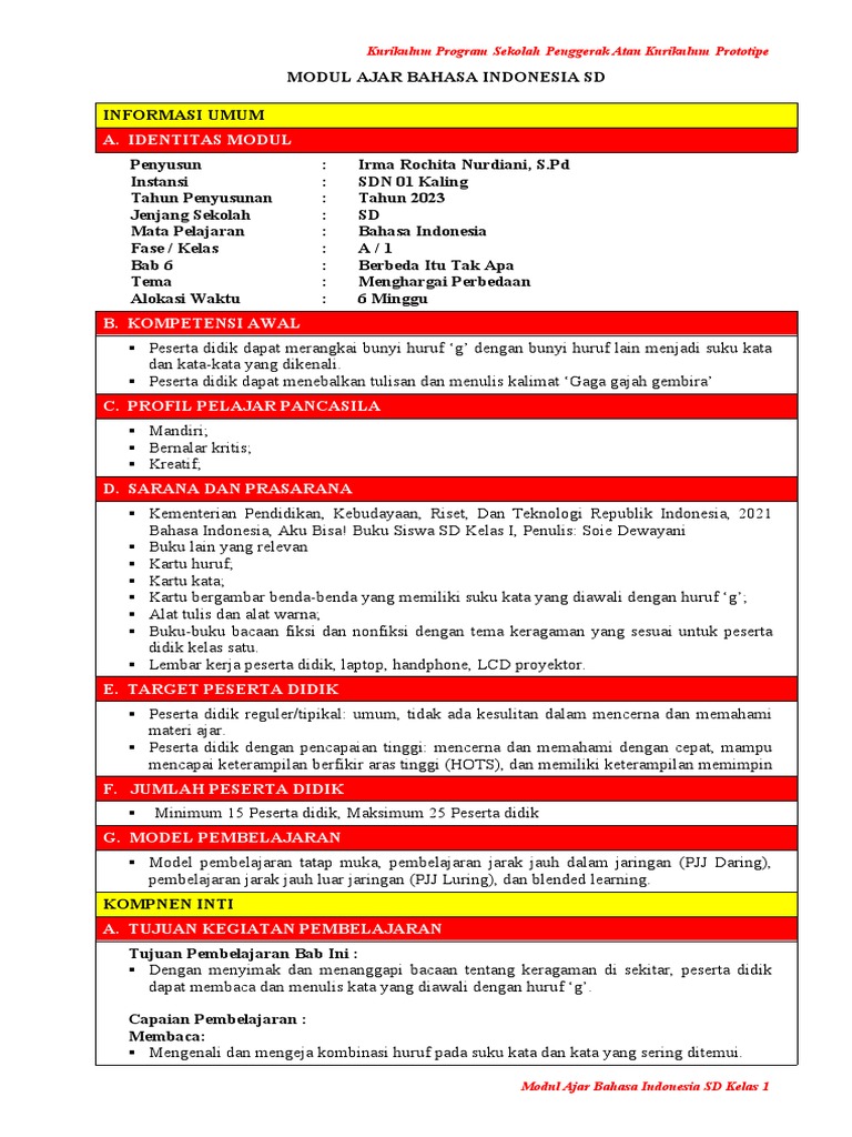 Modul Ajar BAB 6 | PDF