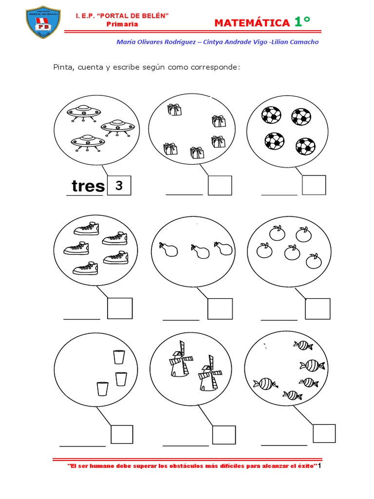 Numeros Del 1 Al 9 - 1° Grado PDF | PDF