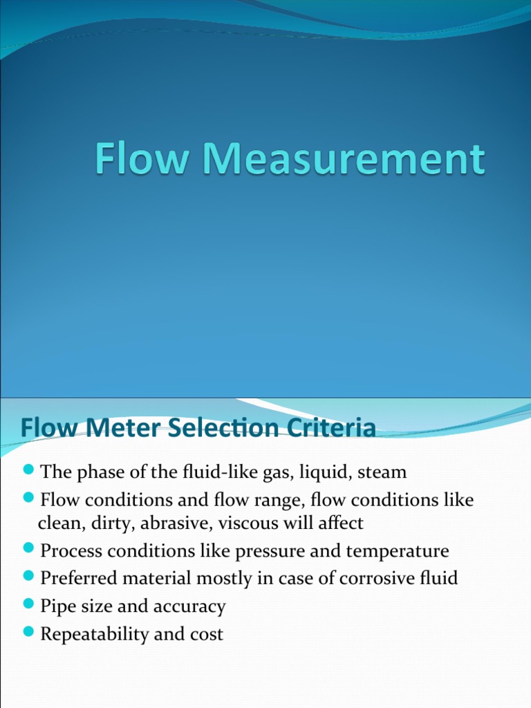 Flow Measurement | PDF | Flow Measurement | Electrical Resistance And ...