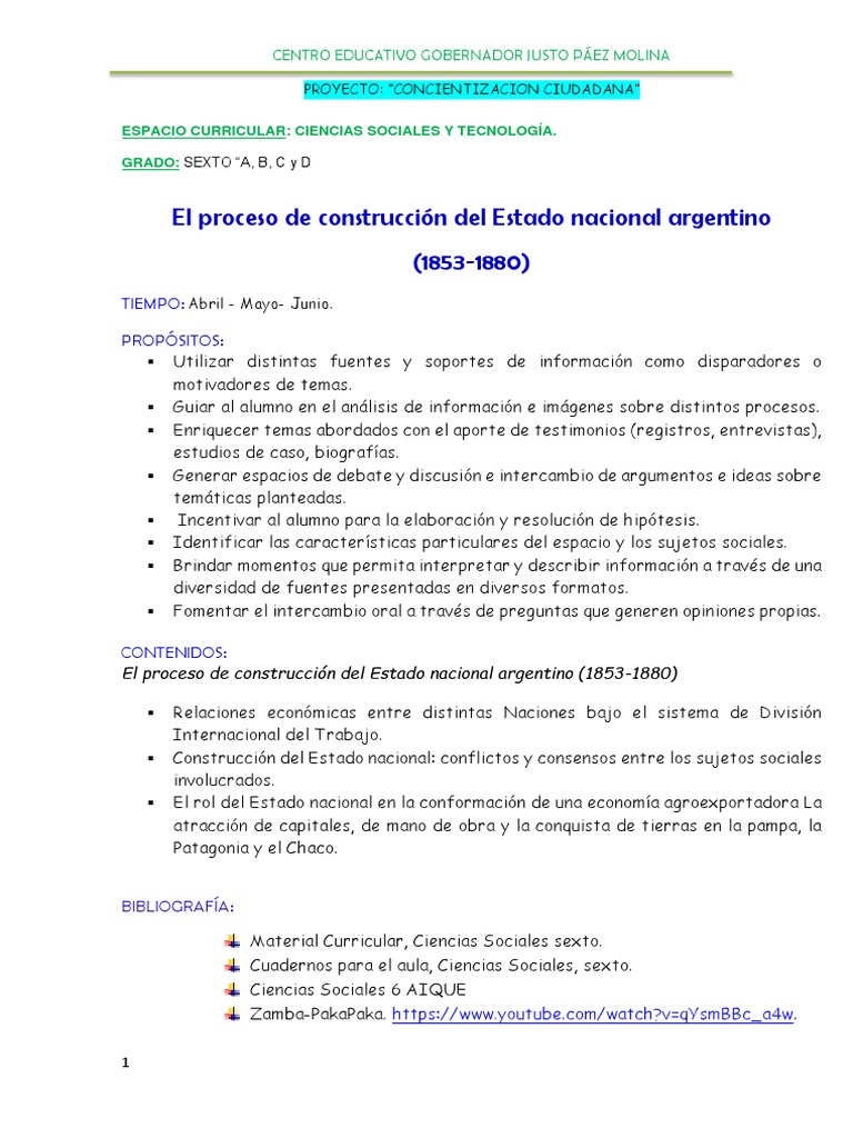 SECUENCIA El Proceso de Construcción Del Estado Nacional Argentino ... SECUENCIA El Proceso de Construcción Del Estado Nacional Argentino ...