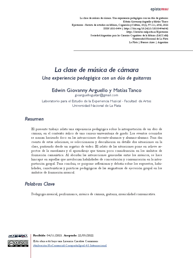 La Clase de Musica D Ecamara PDF | PDF