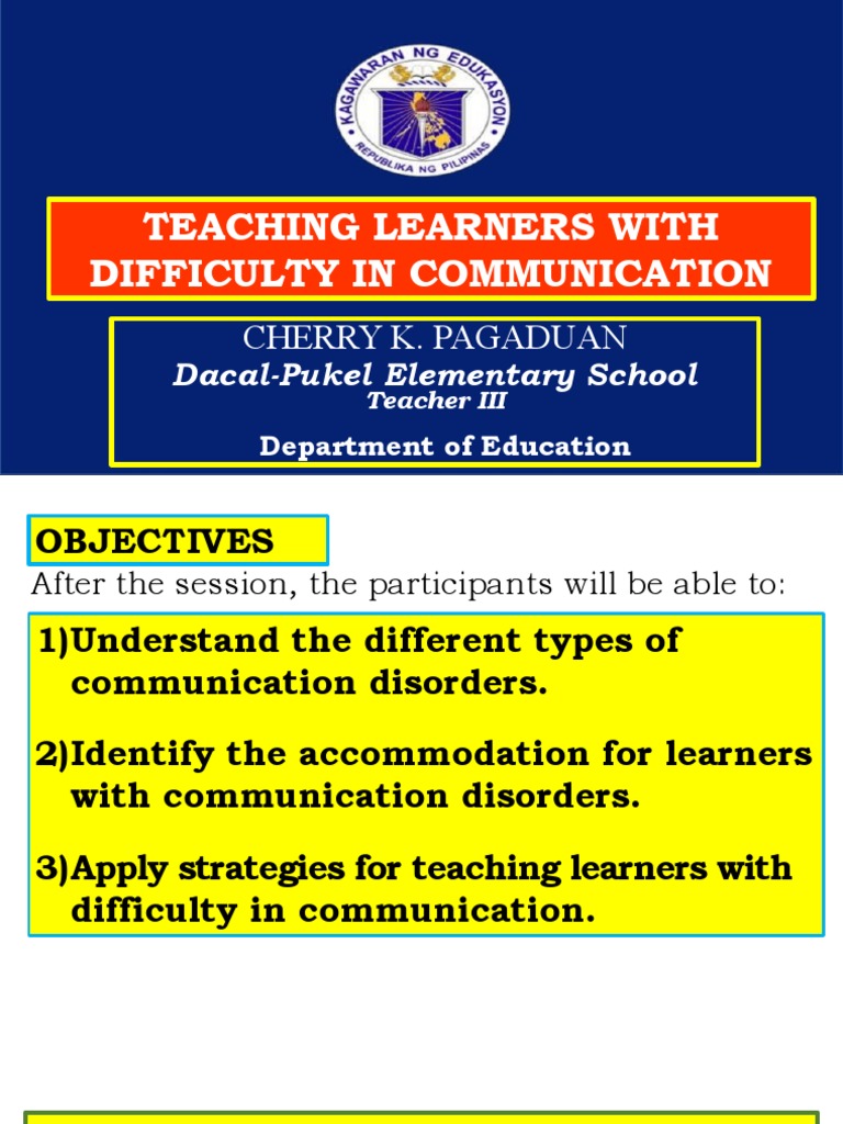 Teaching Strategies for Communication Disorders | PDF | Visual ...